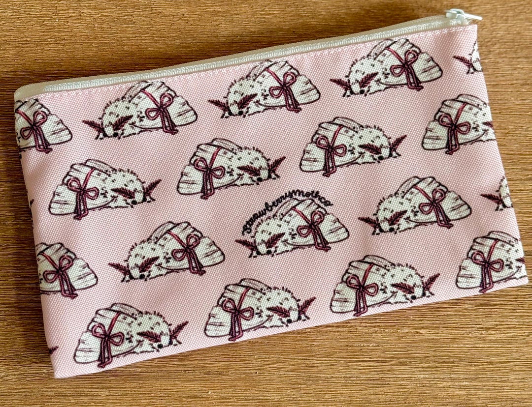 Lazy Moth Pencil Pouch | 5" X 8" | Cute Bug Moth Art Pencil Case | Moth ...