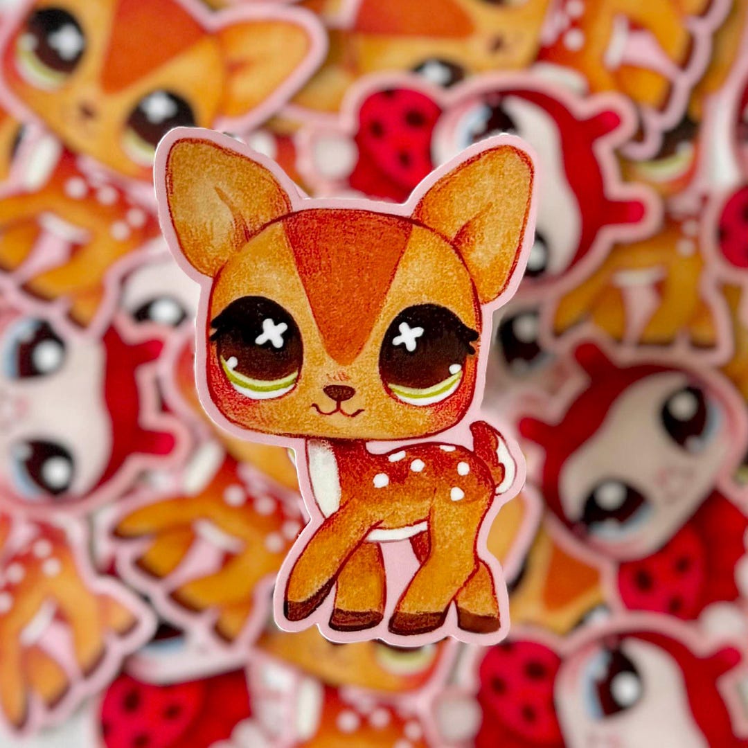 Pet Fawn Sticker | Cute Deer Fawn Aesthetic Sticker | 2.2" X 2.75 ...