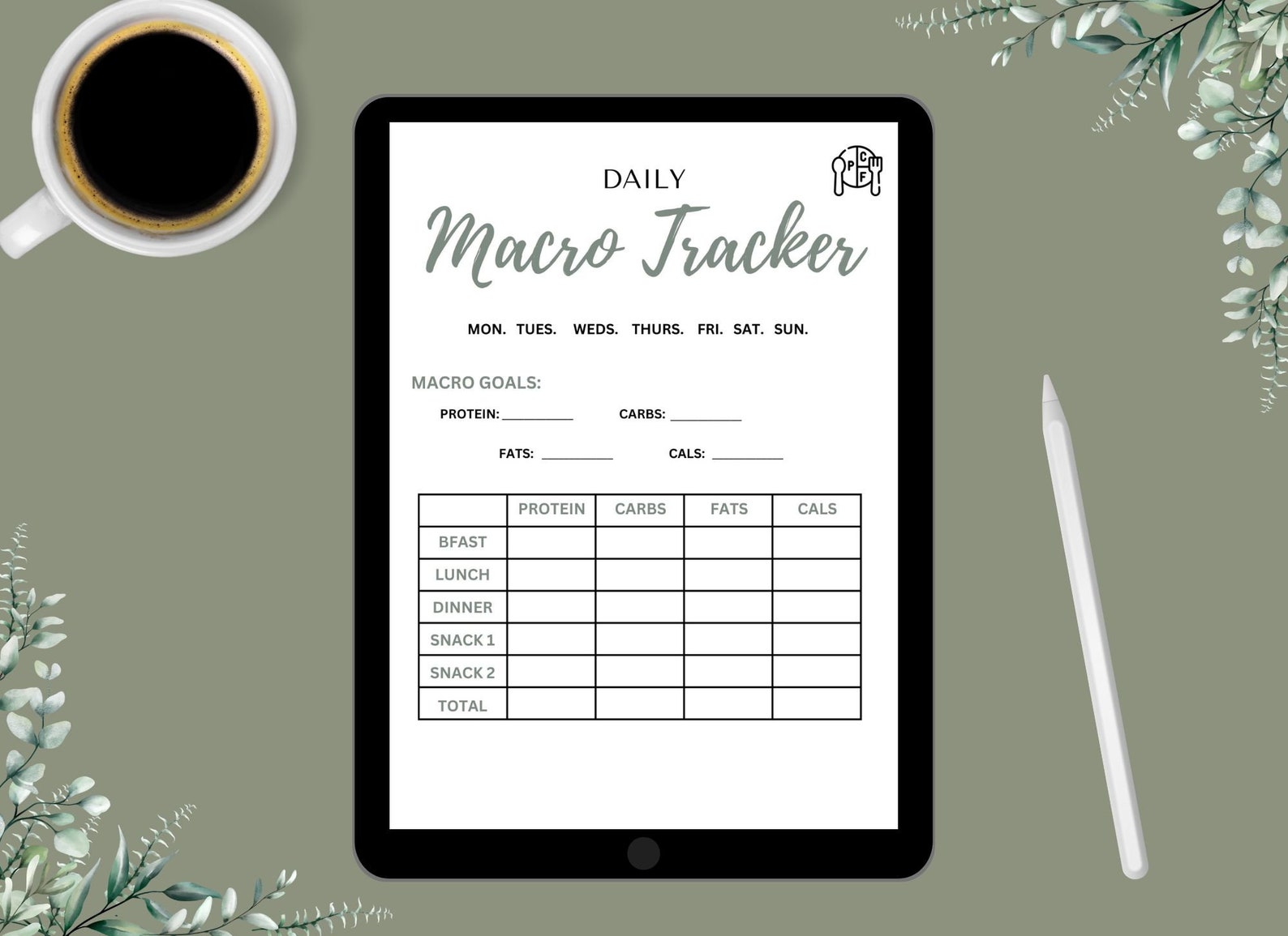 Macronutrient Tracker - Etsy