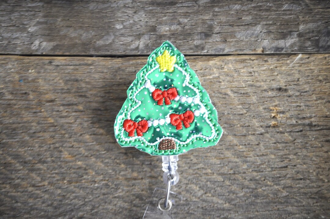 Christmas Tree Badge Velcro Badge Reel Topper Badge Reel - Etsy