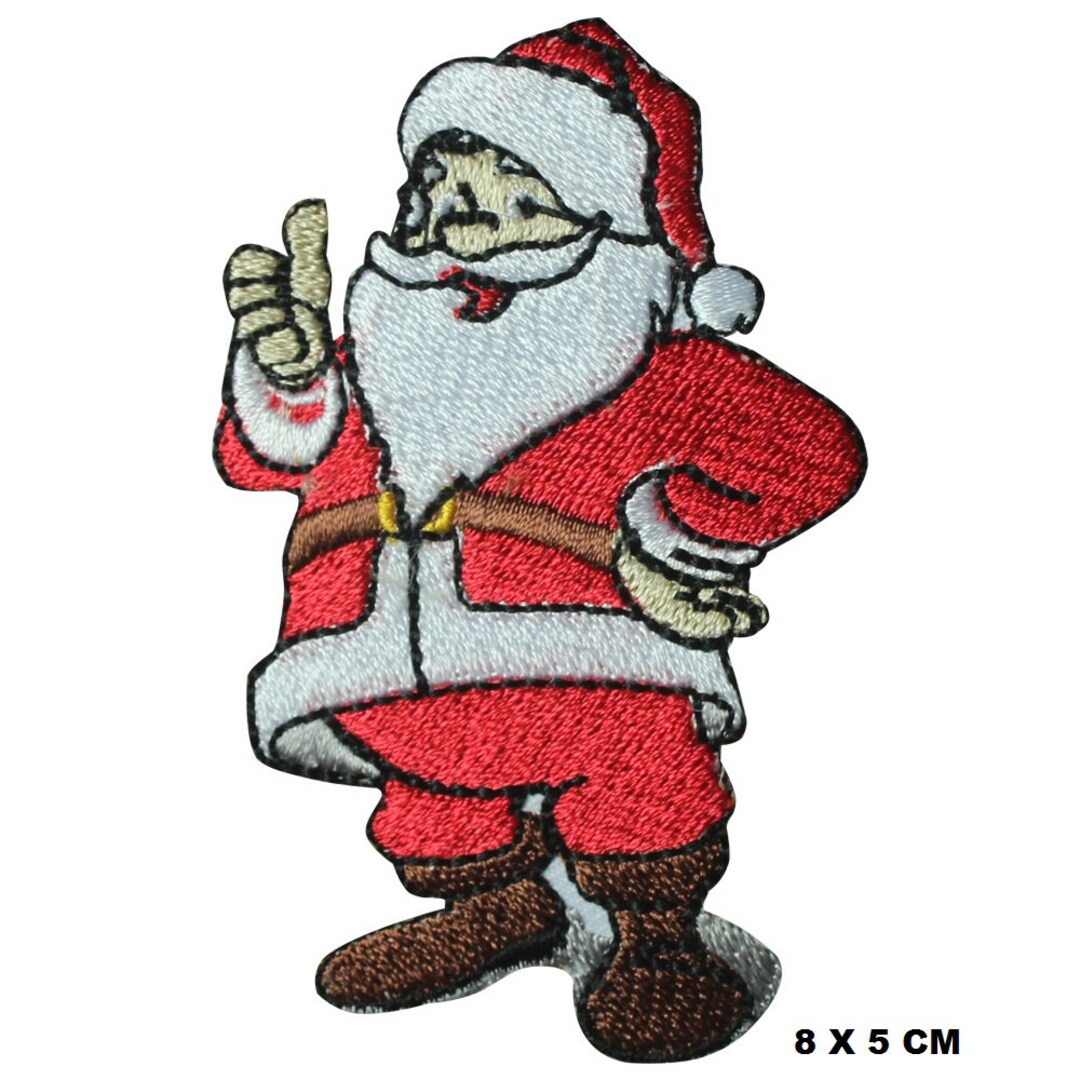 Santa Claus Christmas Logo Iron-on Patch, Vinyl Player Badge, Vintage ...