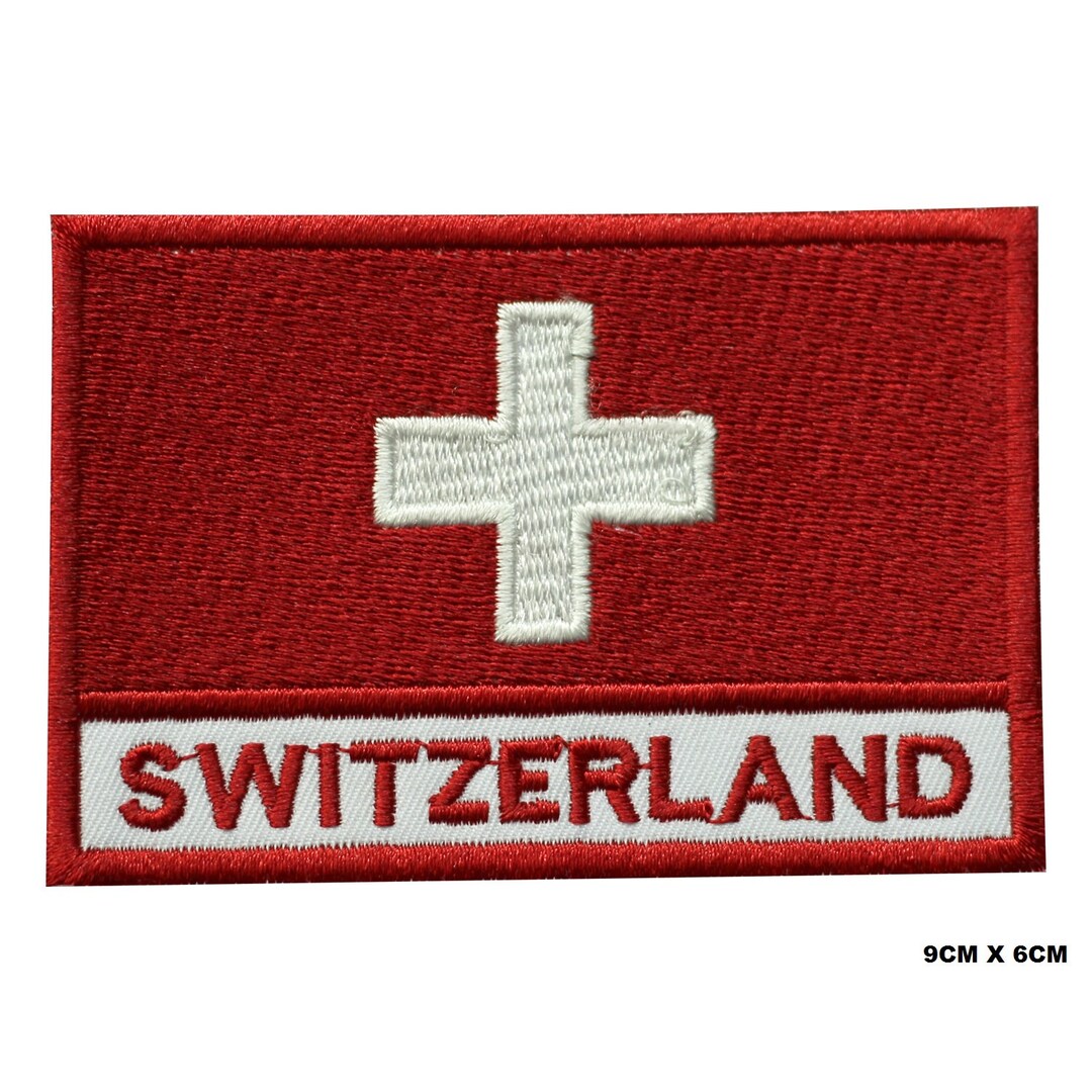 SWITZERLAND Country Flag Iron-on Patch, Vinyl Player Badge, Vintage ...