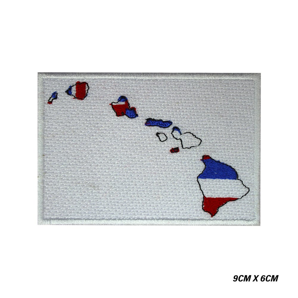 HAWAII Island Map Flag Logo Iron-on Patch, Vinyl Player Badge, Vintage ...