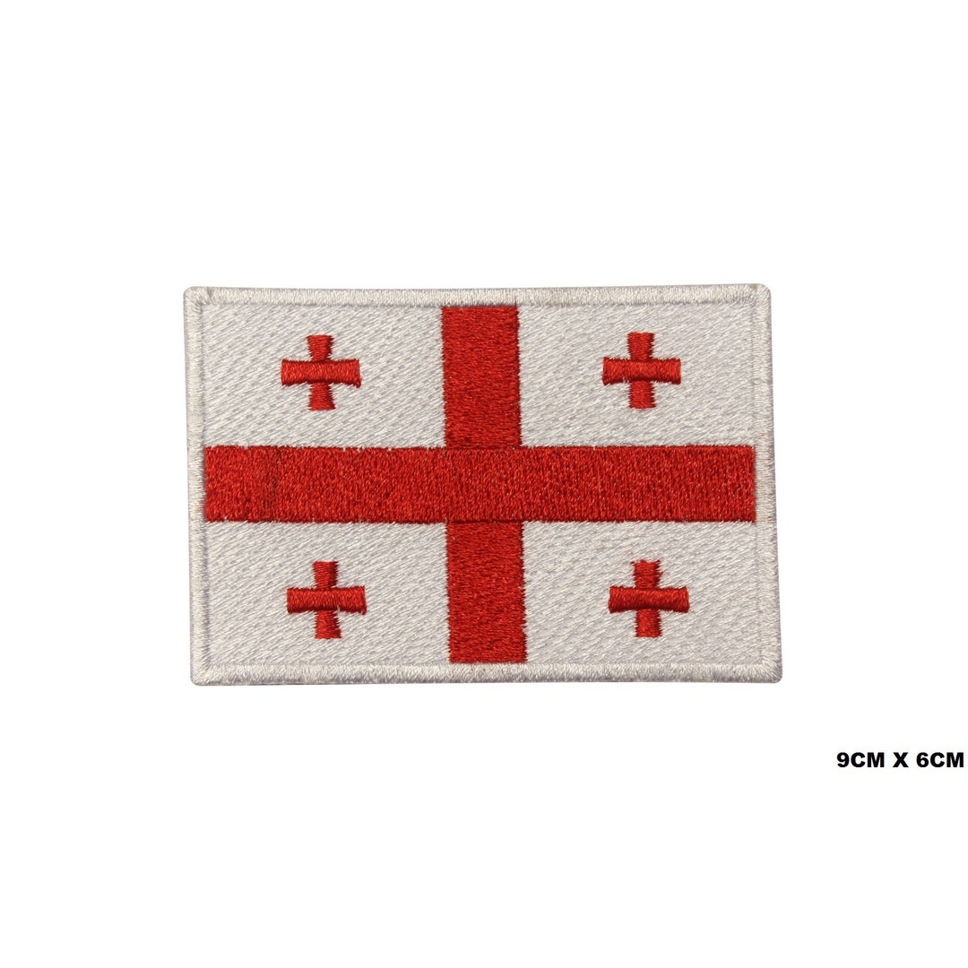 GEORGIA Country Flag Iron-on Patch, Vinyl Player Badge, Vintage ...