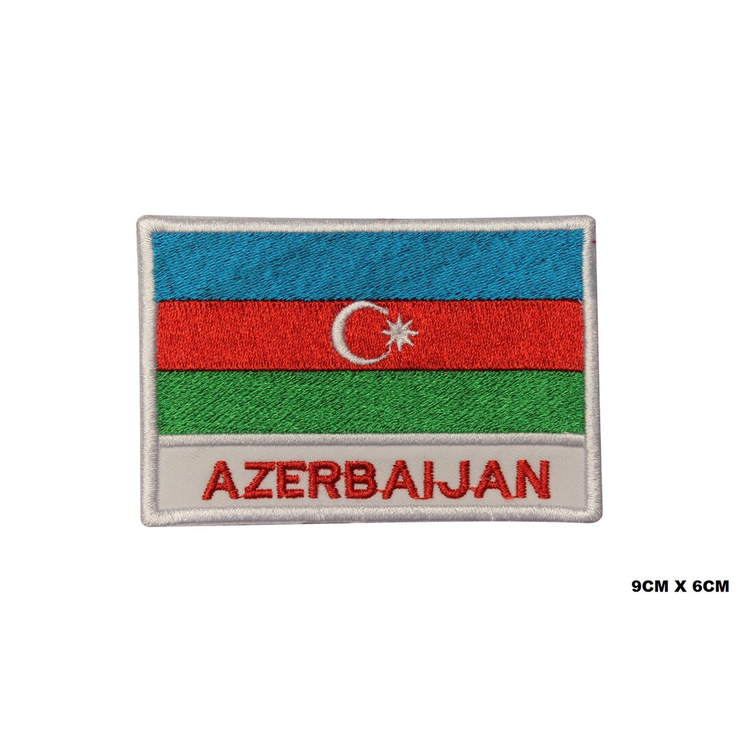 AZERBAIJAN Country Flag Iron-on Patch, Vinyl Player Badge, Vintage Decorative Patch, DIY ...
