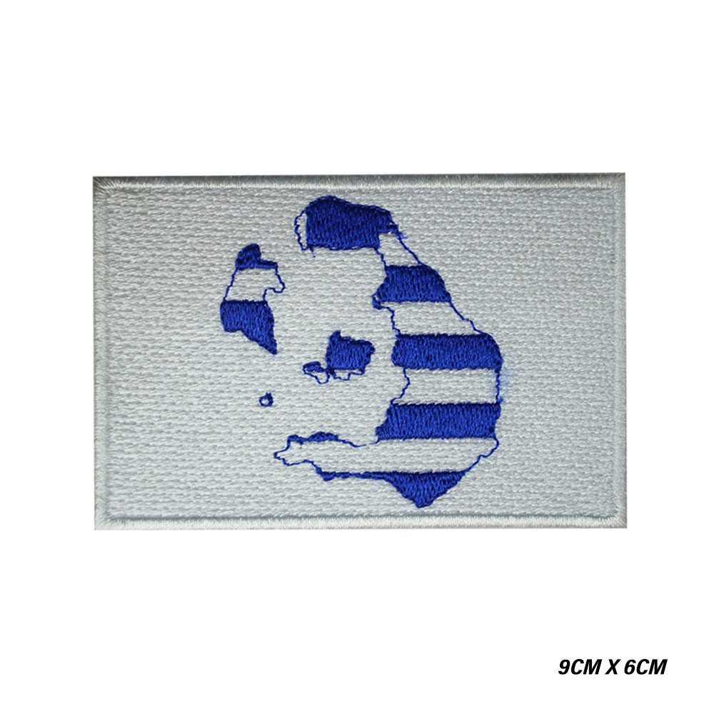 SANTORINI Island Map Flag Logo Iron-on Patch, Vinyl Player Badge ...