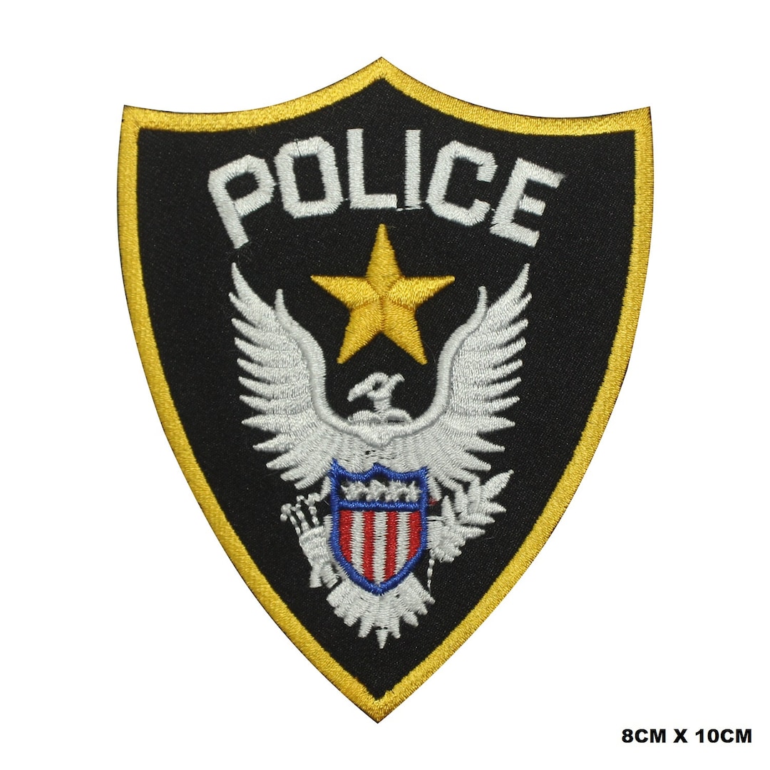 USA Police Department Logo Iron-on Patch, Vinyl Player Badge, Vintage ...