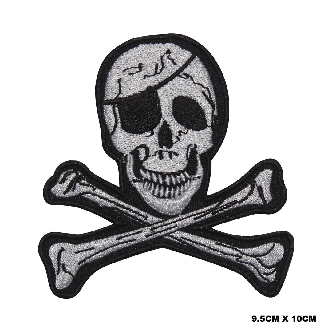 One Eye Skull Cross Logo Iron-on Patch, Vinyl Player Badge, Vintage ...