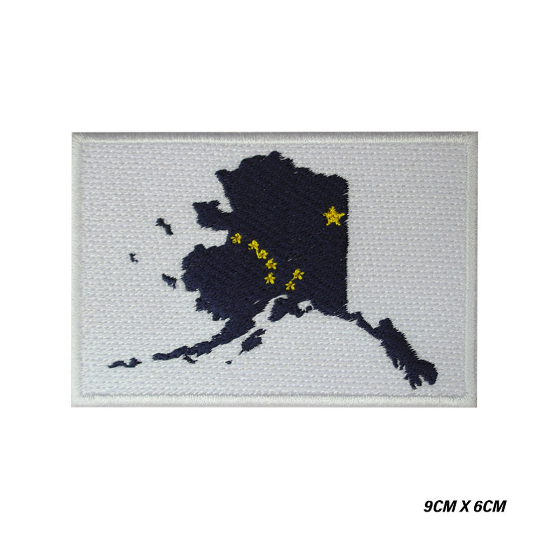 ALASKA Country Map Flag Logo Iron-on Patch, Vinyl Player Badge, Vintage ...