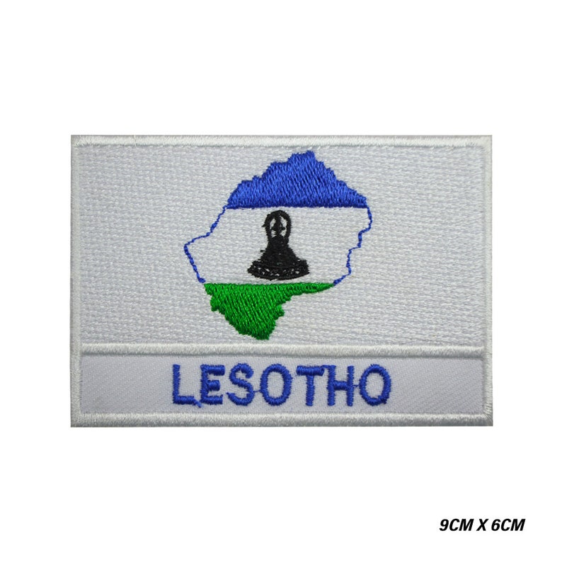 LESOTHO Country Map Flag Logo Iron-on Patch, Vinyl Player Badge ...