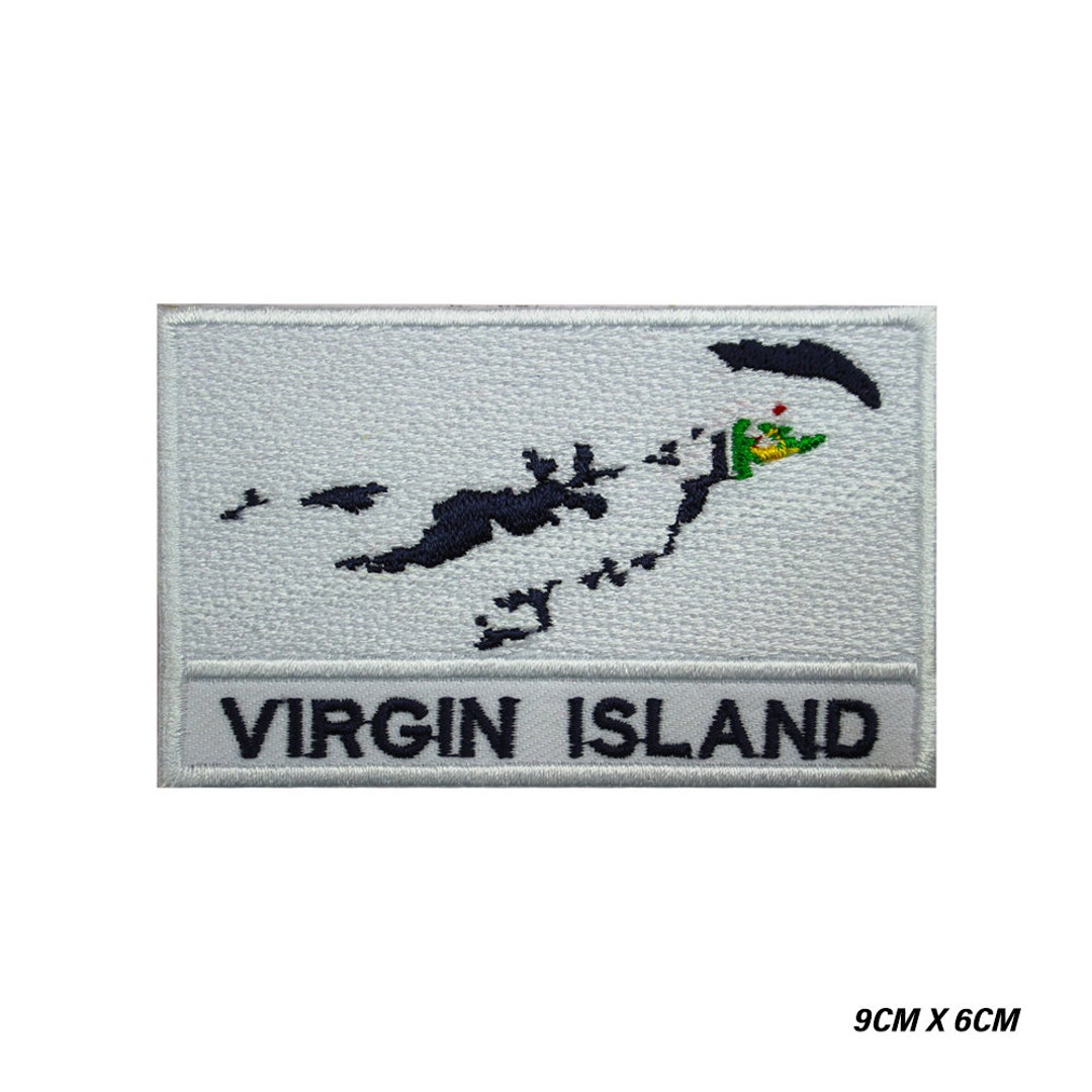 VIRGIN ISLAND Island Map Flag Logo Iron-on Patch, Vinyl Player Badge ...
