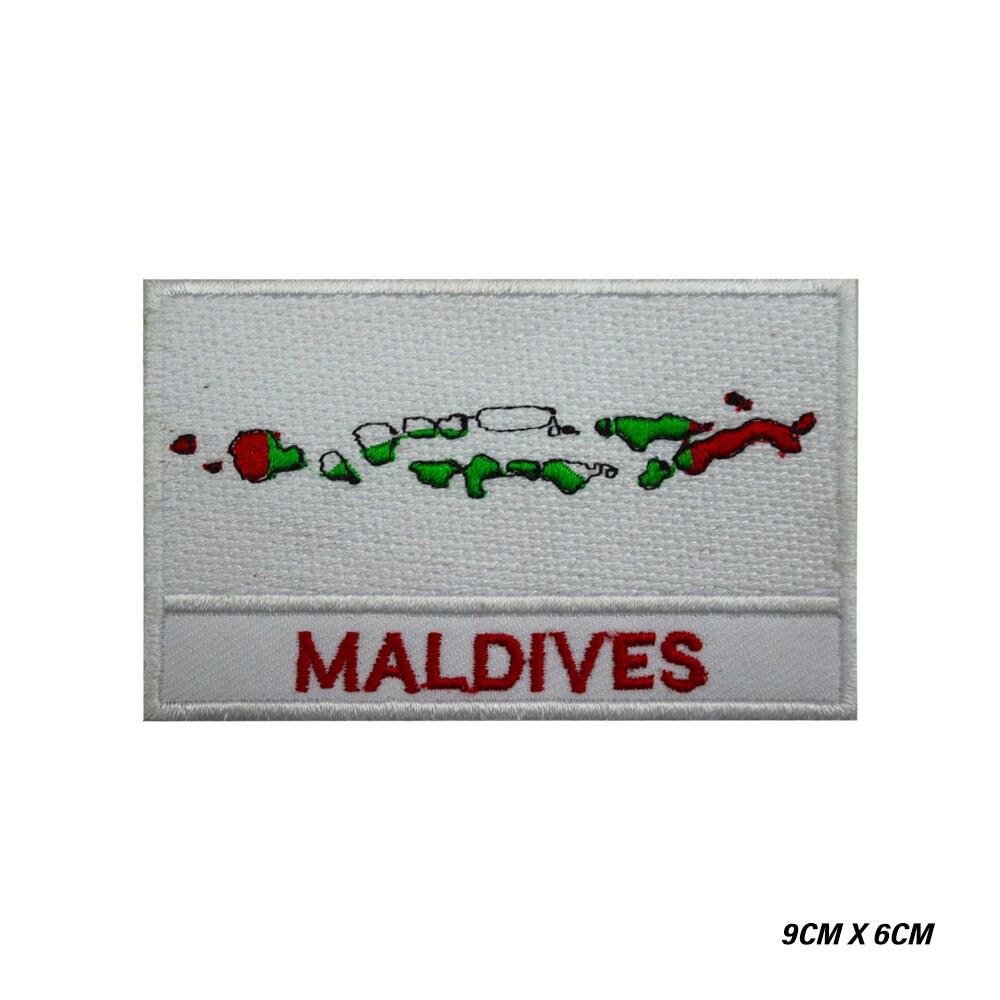 MALDIVES Country Map Flag Logo Iron-on Patch, Vinyl Player Badge ...
