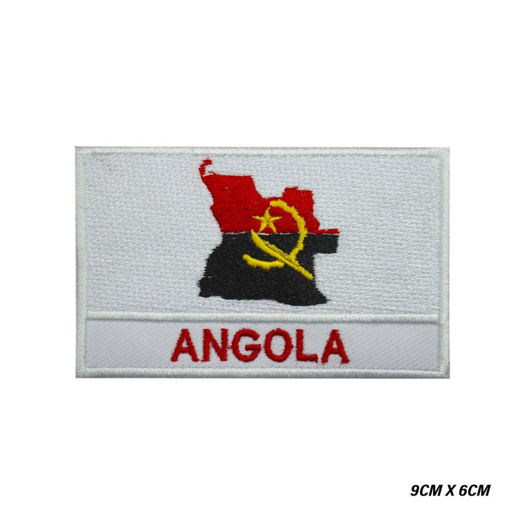 ANGOLA Country Map Flag Logo Iron-on Patch, Vinyl Player Badge, Vintage Decorative Patch, DIY ...