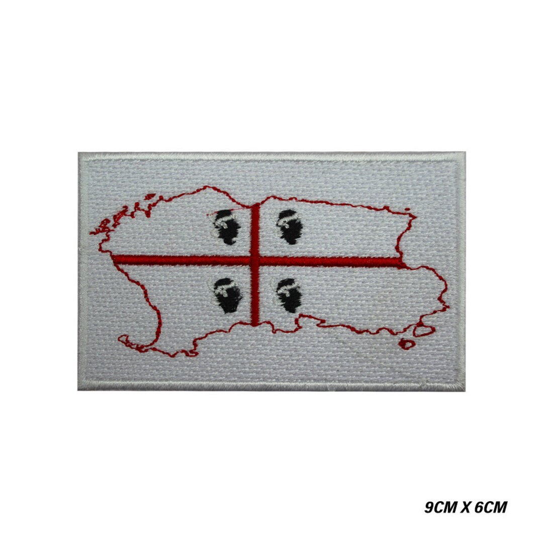 SARDINIA Island Map Flag Logo Iron-on Patch, Vinyl Player Badge, Vintage Decorative Patch, DIY ...