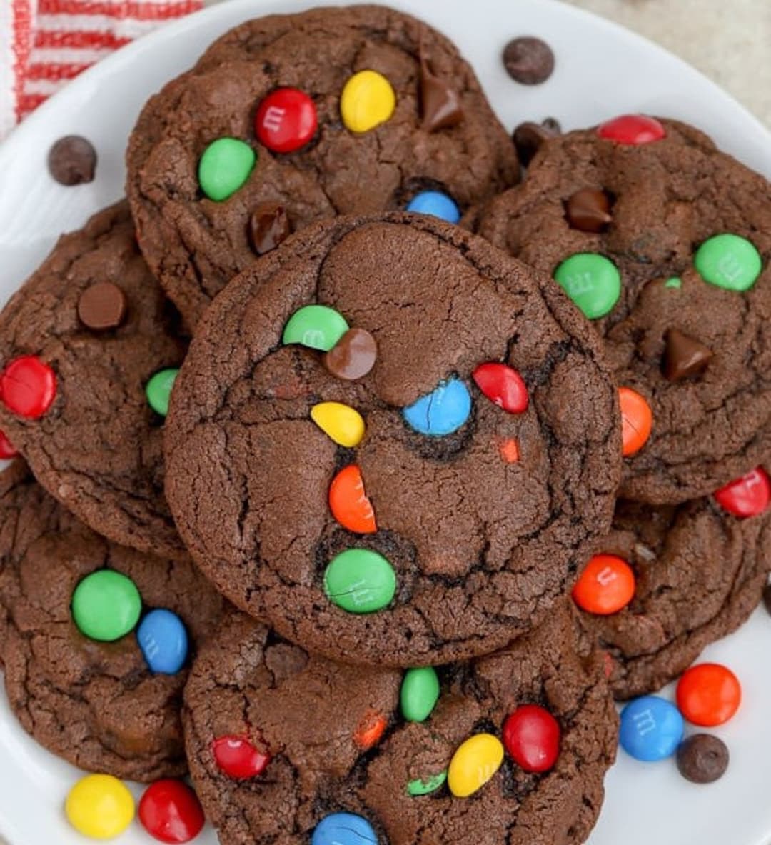 Cookies Double Chocolate M&M 12 Cookies Handcrafted Big 4 Cookies - Etsy