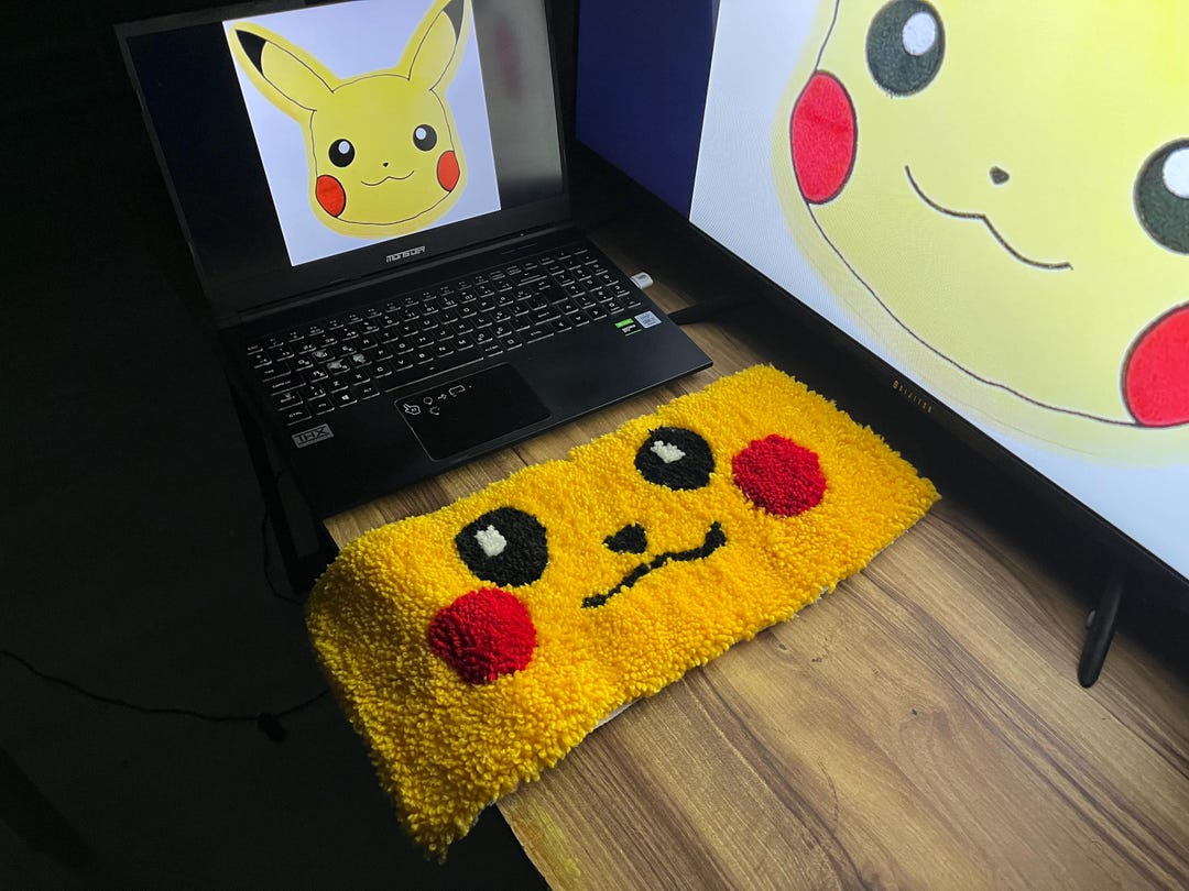 Pikachu Keyboard Rug W Yellow Laptop Carpet Sweet Keyboard Coaster Gift ...