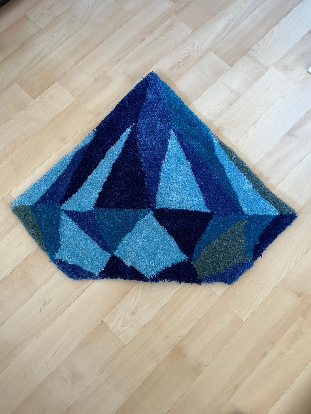 Blue Diamond Patterned Carpet - Tufting Area Runner - Diamond Figure ...