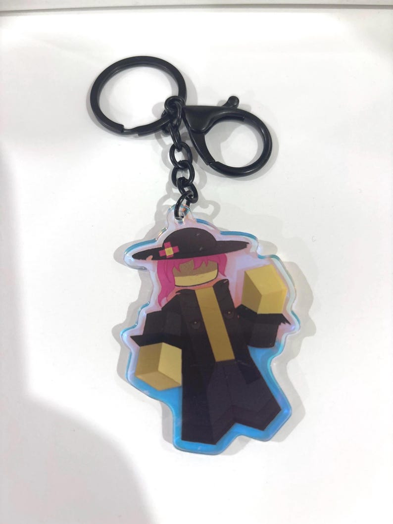 Jane Doe Forsaken Roblox Keychain, Rainbow Holographic Acrylic - Etsy
