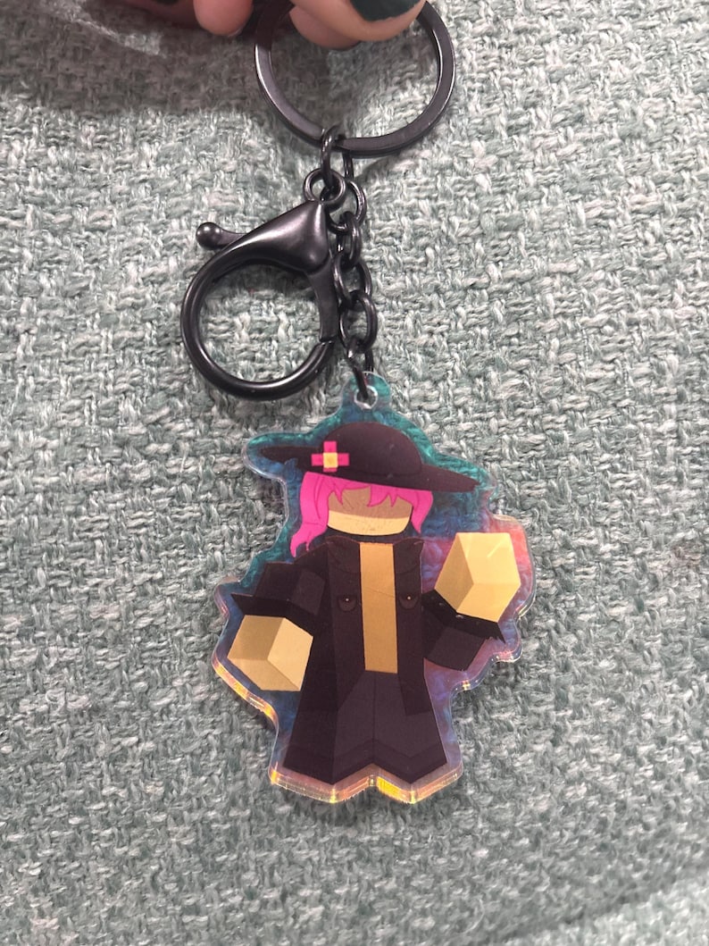 Jane Doe Forsaken Roblox Keychain, Rainbow Holographic Acrylic - Etsy