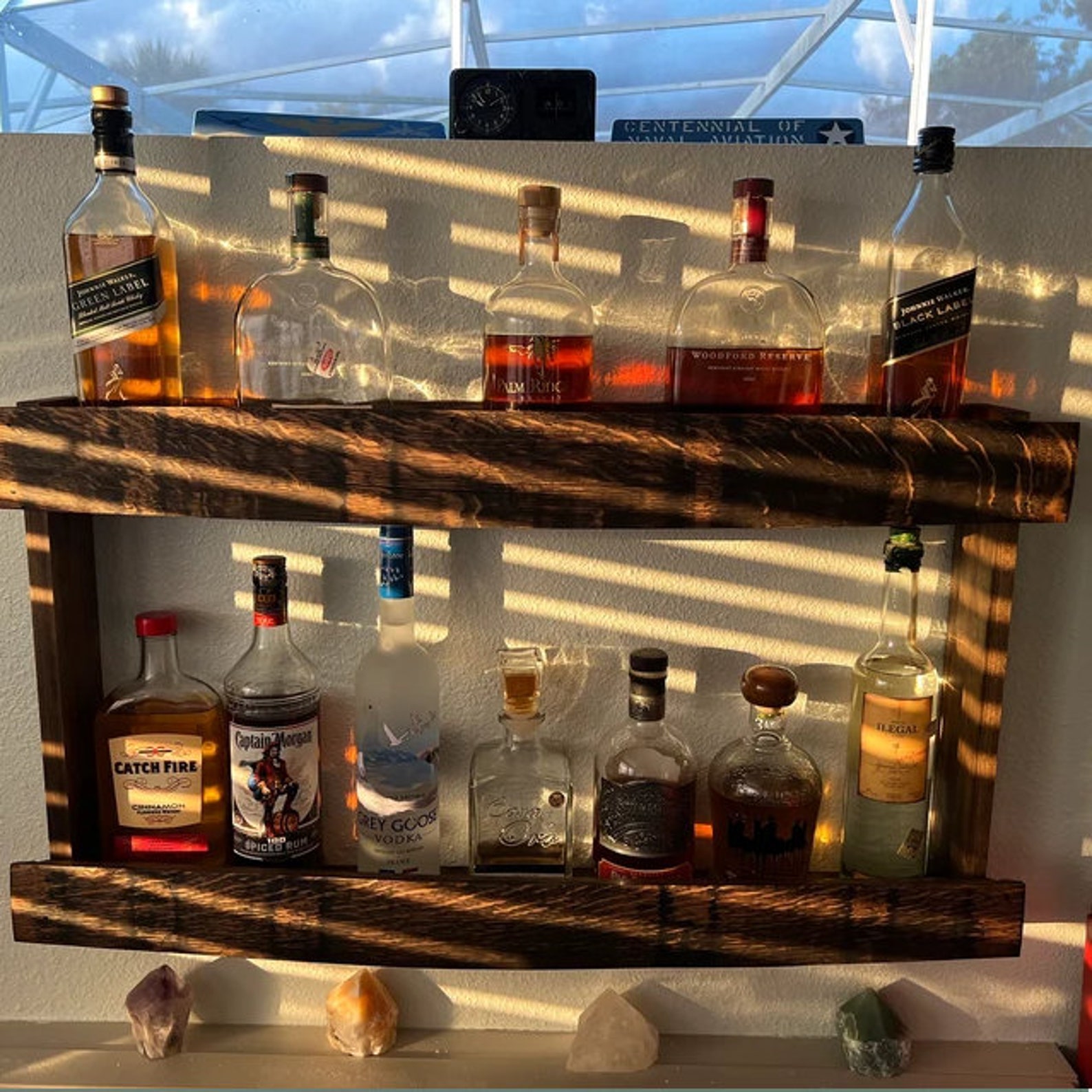 Bourbon Barrel Shelf Bar Shelves Bourbon Shelf Whiskey - Etsy