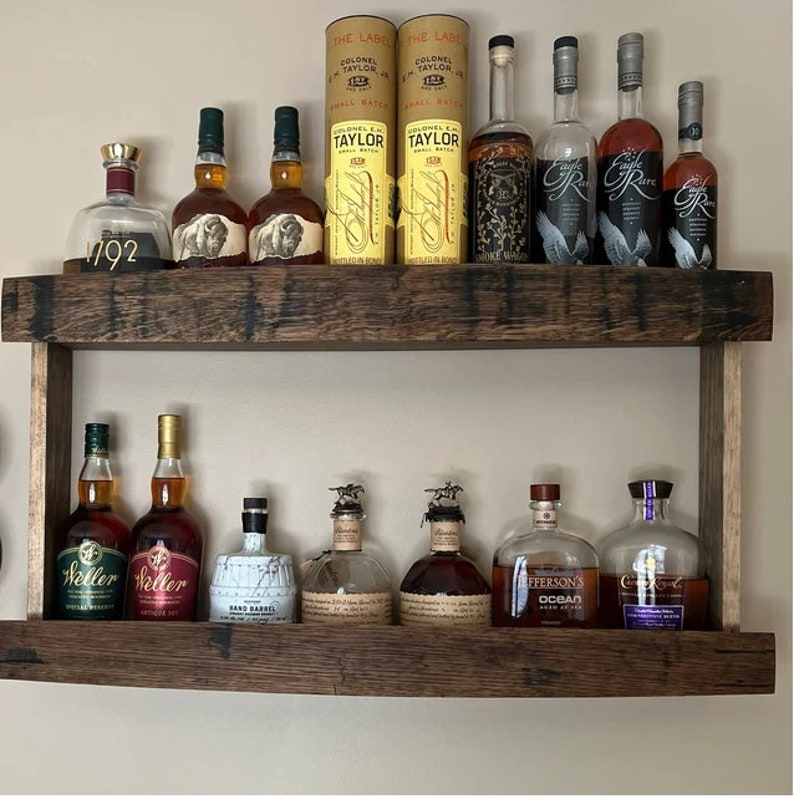 Bourbon Barrel Shelf Bar Shelves Bourbon Shelf Whiskey - Etsy