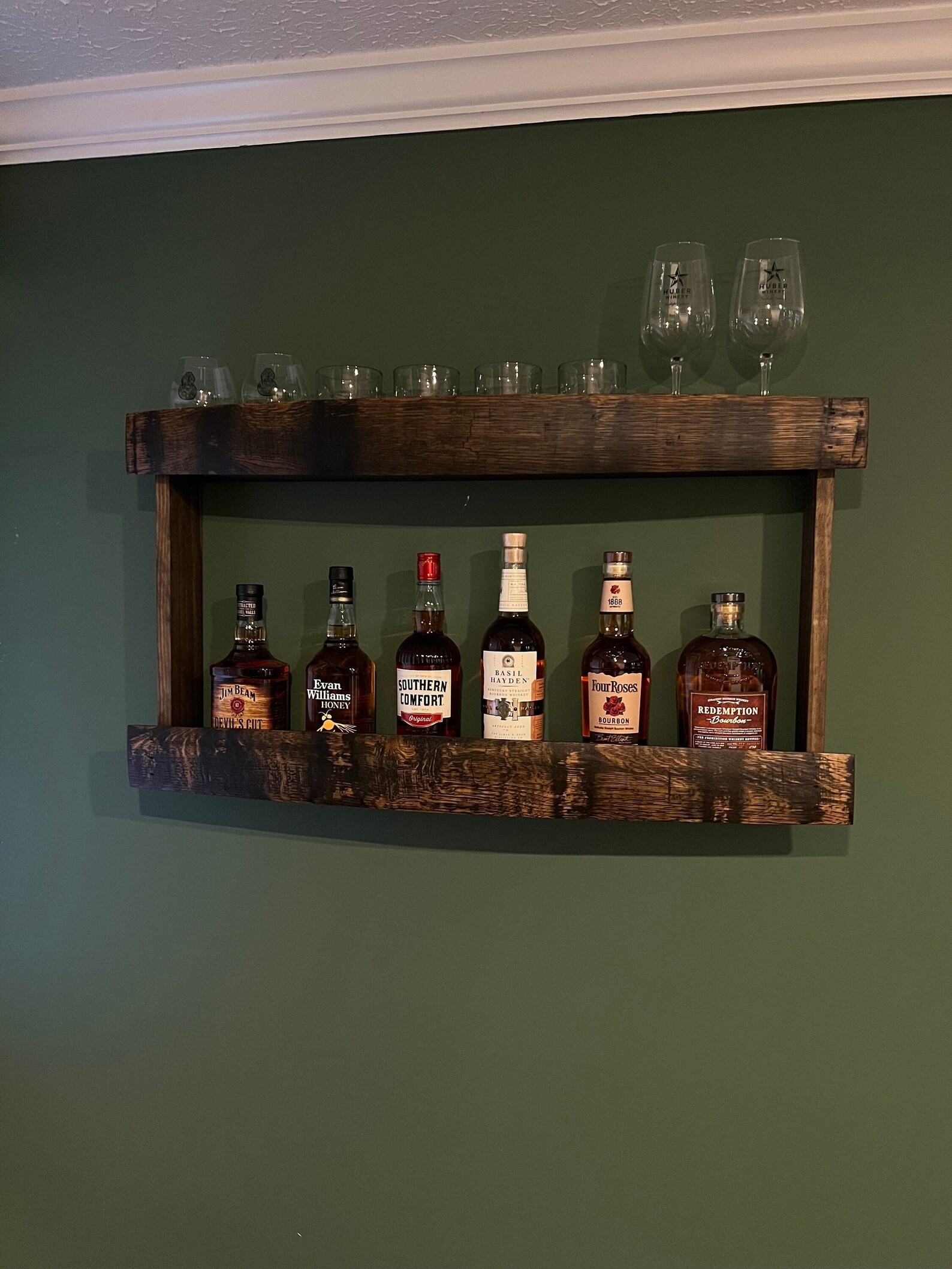 Bourbon Barrel Shelf Bar Shelves Bourbon Shelf Whiskey - Etsy