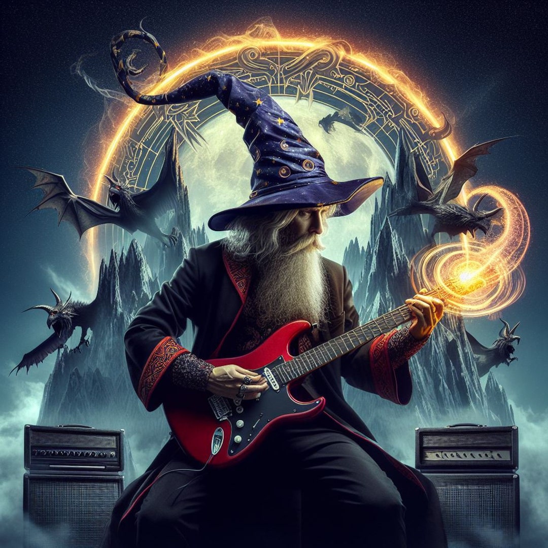 4- Rock 'n Roll Wizard - SVG Files - Etsy