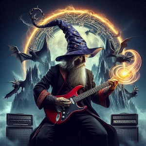 4- Rock 'n Roll Wizard - SVG Files - Etsy