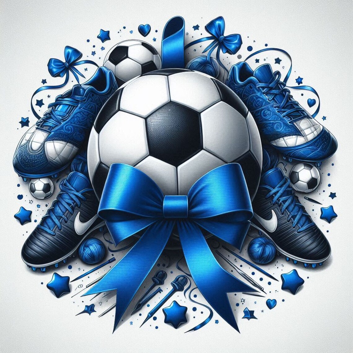 Soccer Theme PNG Download With Royal Blue Bow, 5000x5000 Px ...