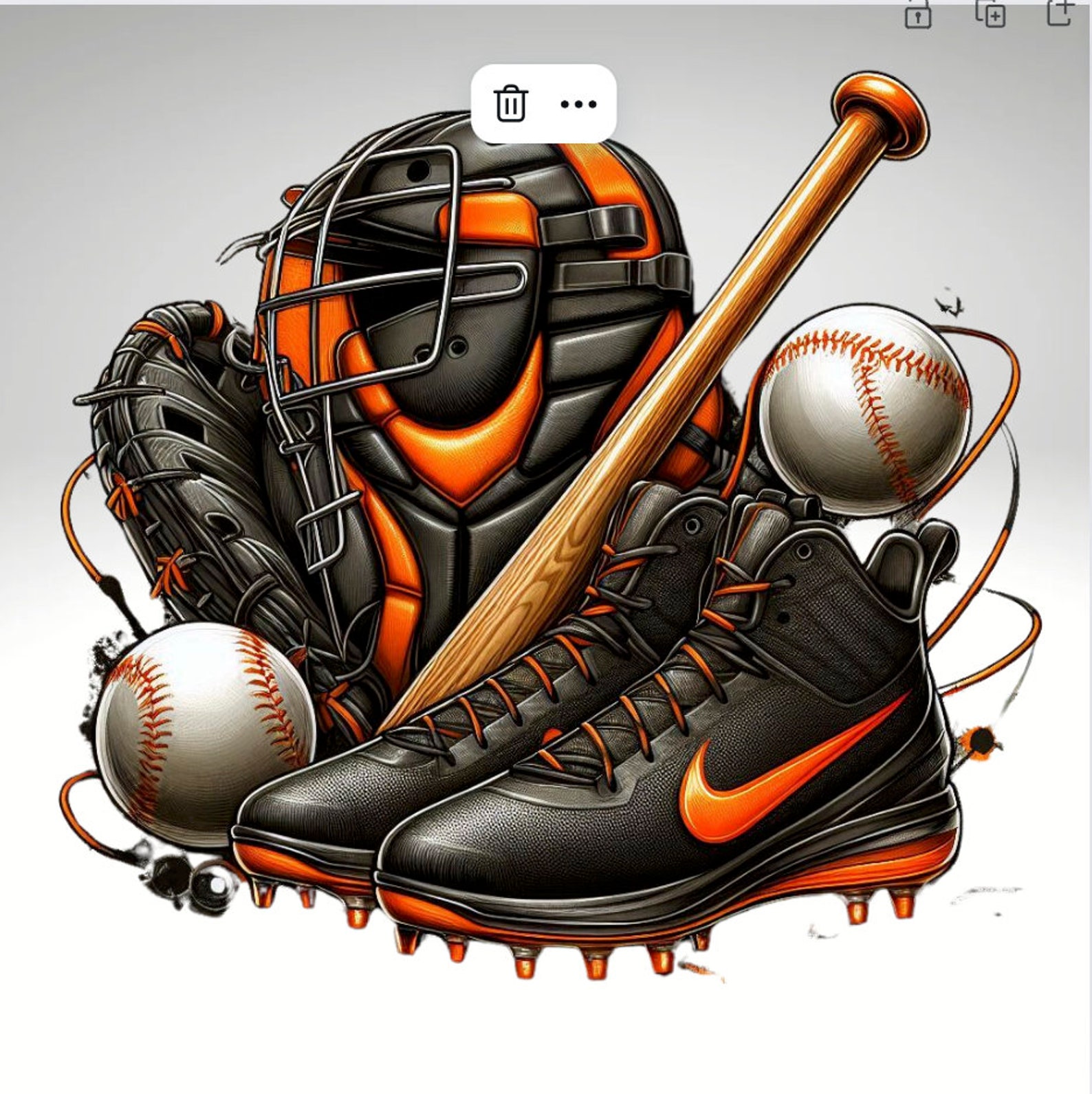 Orange and Black Baseball Theme PNG Download, Transparent BG, 5000x5000 ...