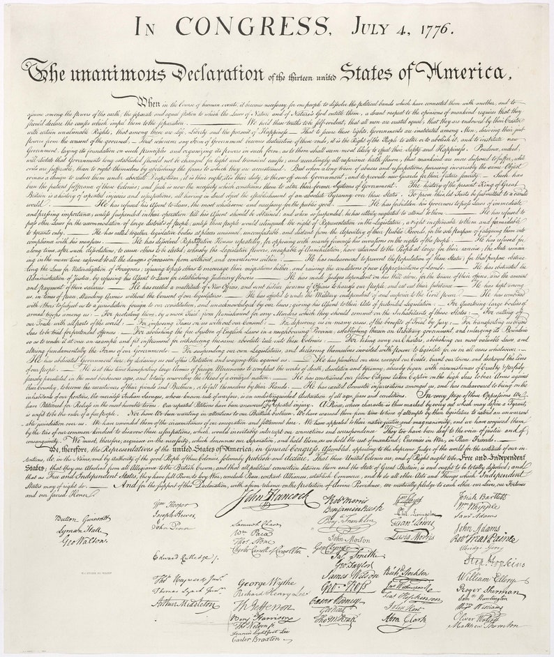 Declaration of Independence© - SVG, PNG or JPEG Digital Download - Etsy