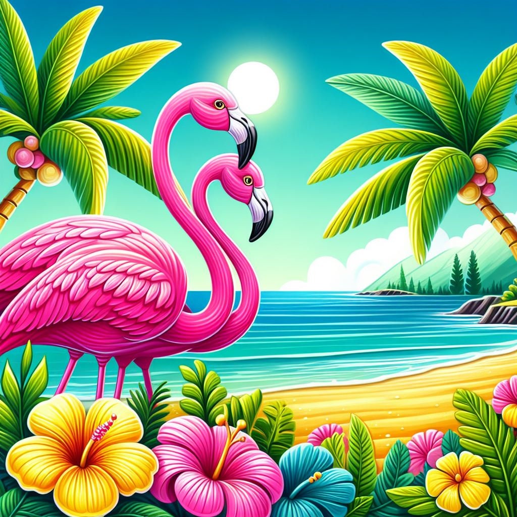 Instant Flamingo Flock© - 5 Tropical PNG Files, Digital Download - Etsy