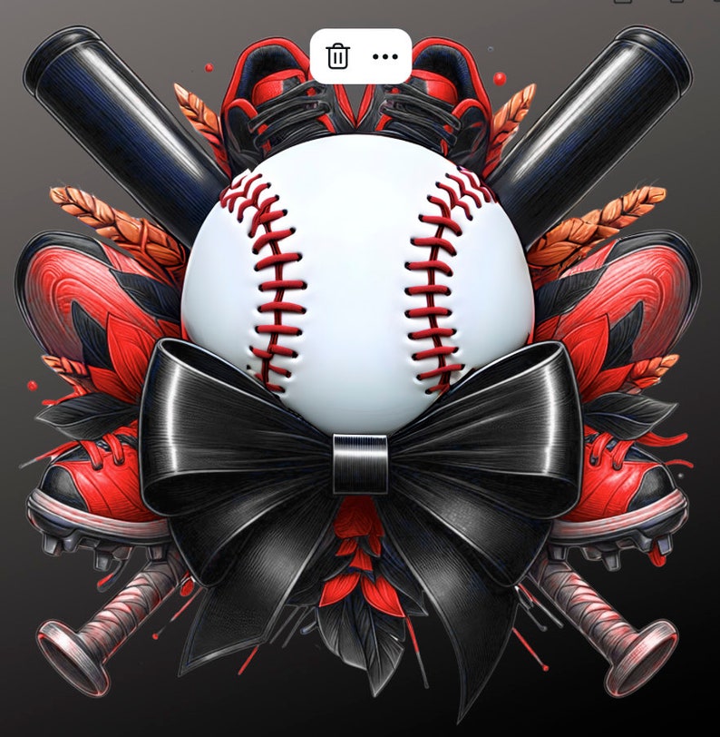 Baseball Black and Red Theme With Black Bow, PNG Download -transparent ...