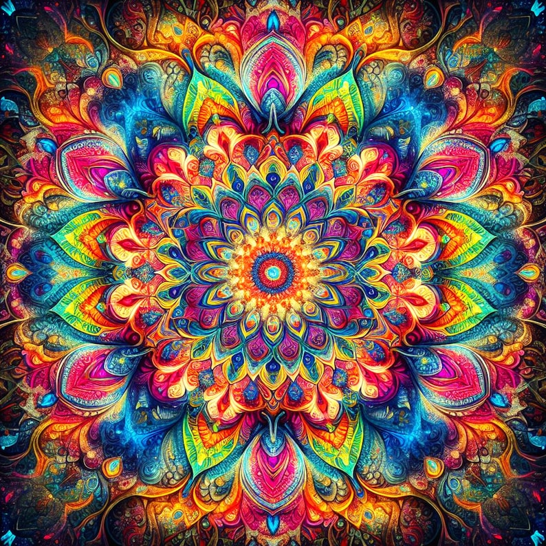 Beautiful and Colorful Mandela Digital Download - SVG and PNG Files - Etsy