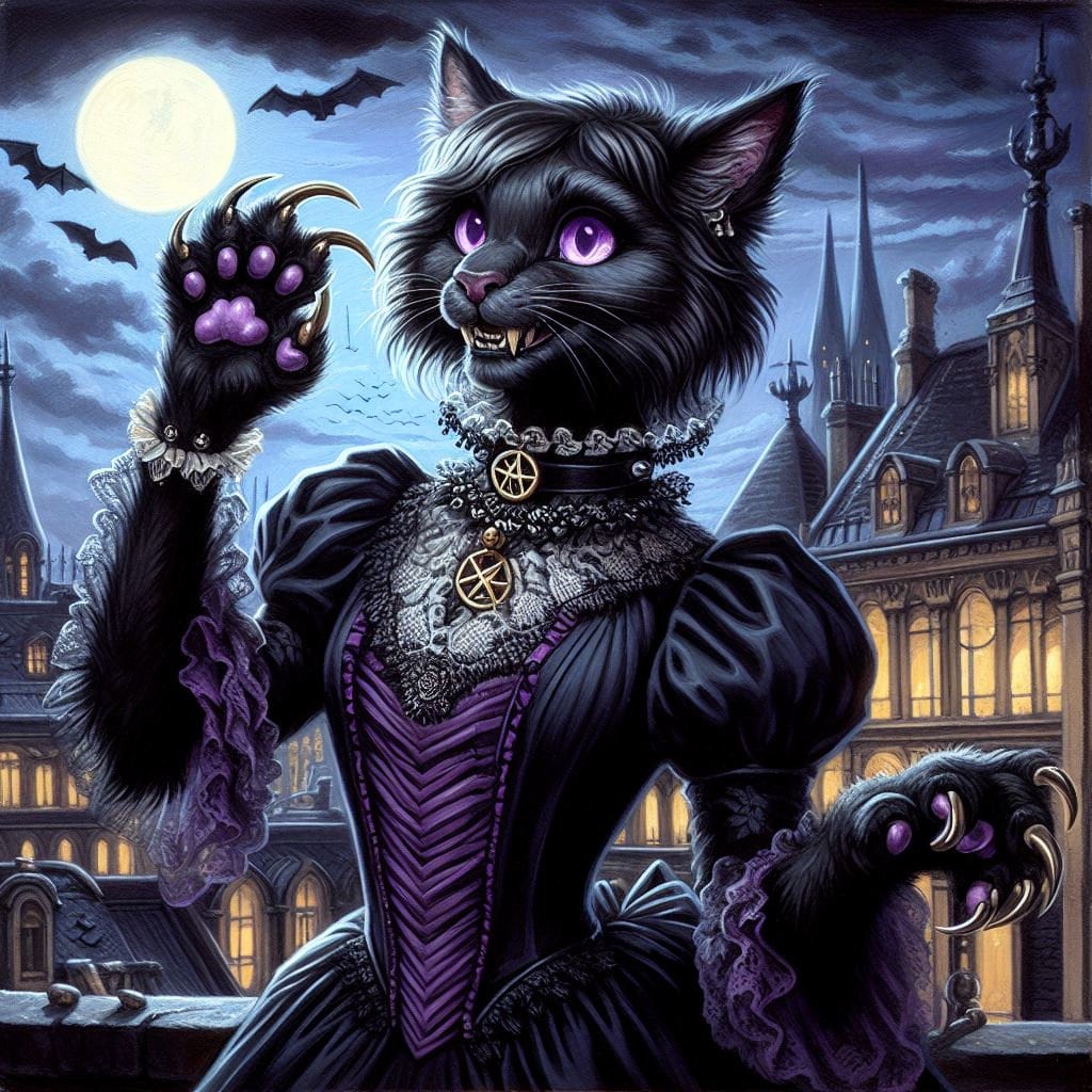 4 Goth Kitty Images - SVG Digital Files - Copyright - Etsy