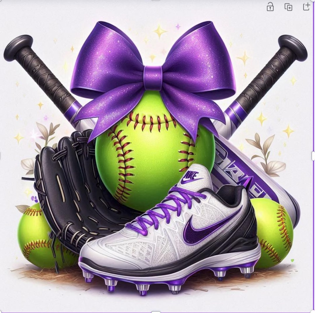 Purple Softball Png's - Ready to Download - 4 Images 4000x4000 and ...