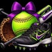 Girls Softball With Purple Bow PNG Download, 19.9MB, Transparent ...