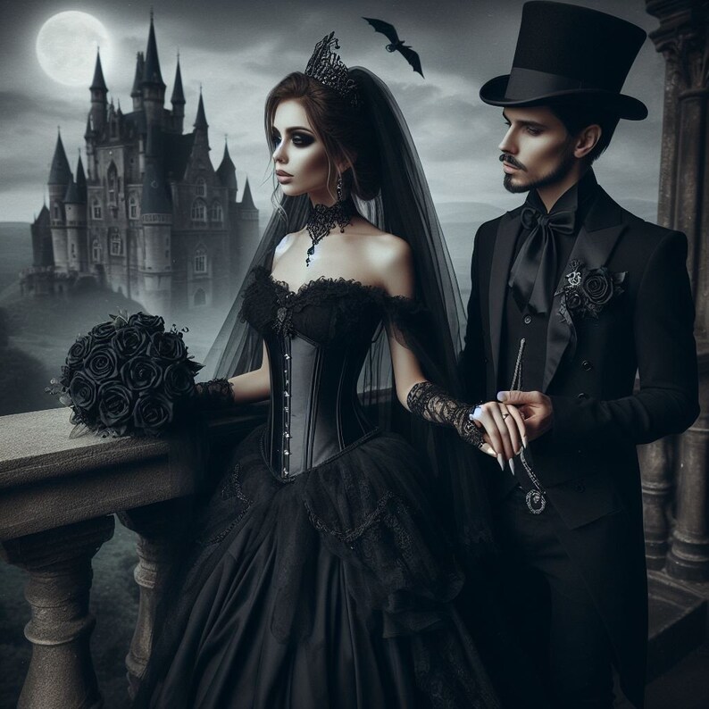 5 Gothic Man and Woman Vampire SVG Files - Etsy