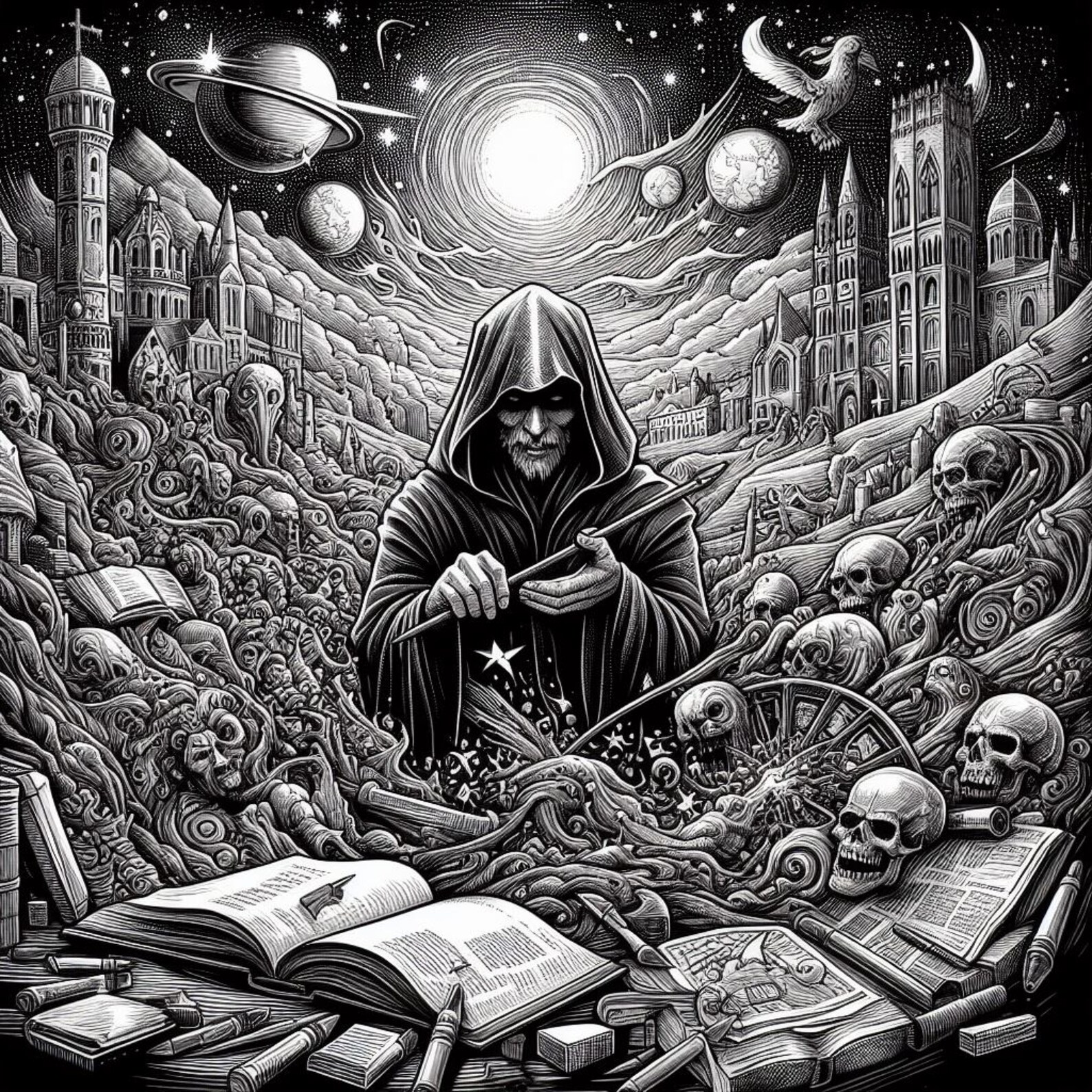 Mystical Wizard Casting Gothic Spells© -digital Download - SVG or PDF ...