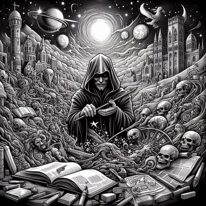 Mystical Wizard Casting Gothic Spells© -digital Download - SVG or PDF ...