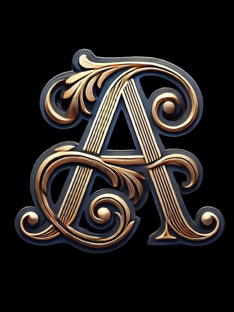 Monogramed Metallic "a" Transparent Background - PNG Download - Etsy