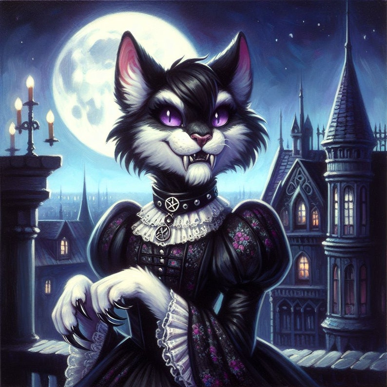 4 Goth Kitty Images - SVG Digital Files - Copyright - Etsy