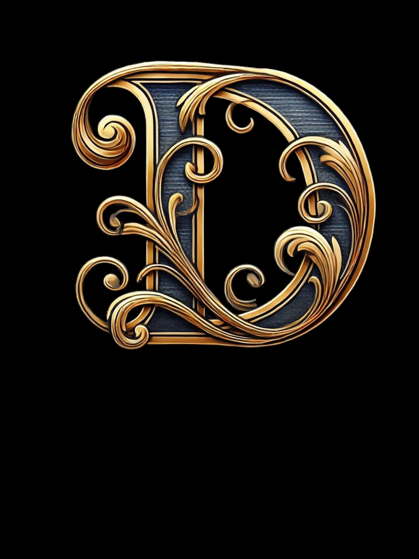 Monogram Metallic "d", PNG, Transparent Background - Etsy