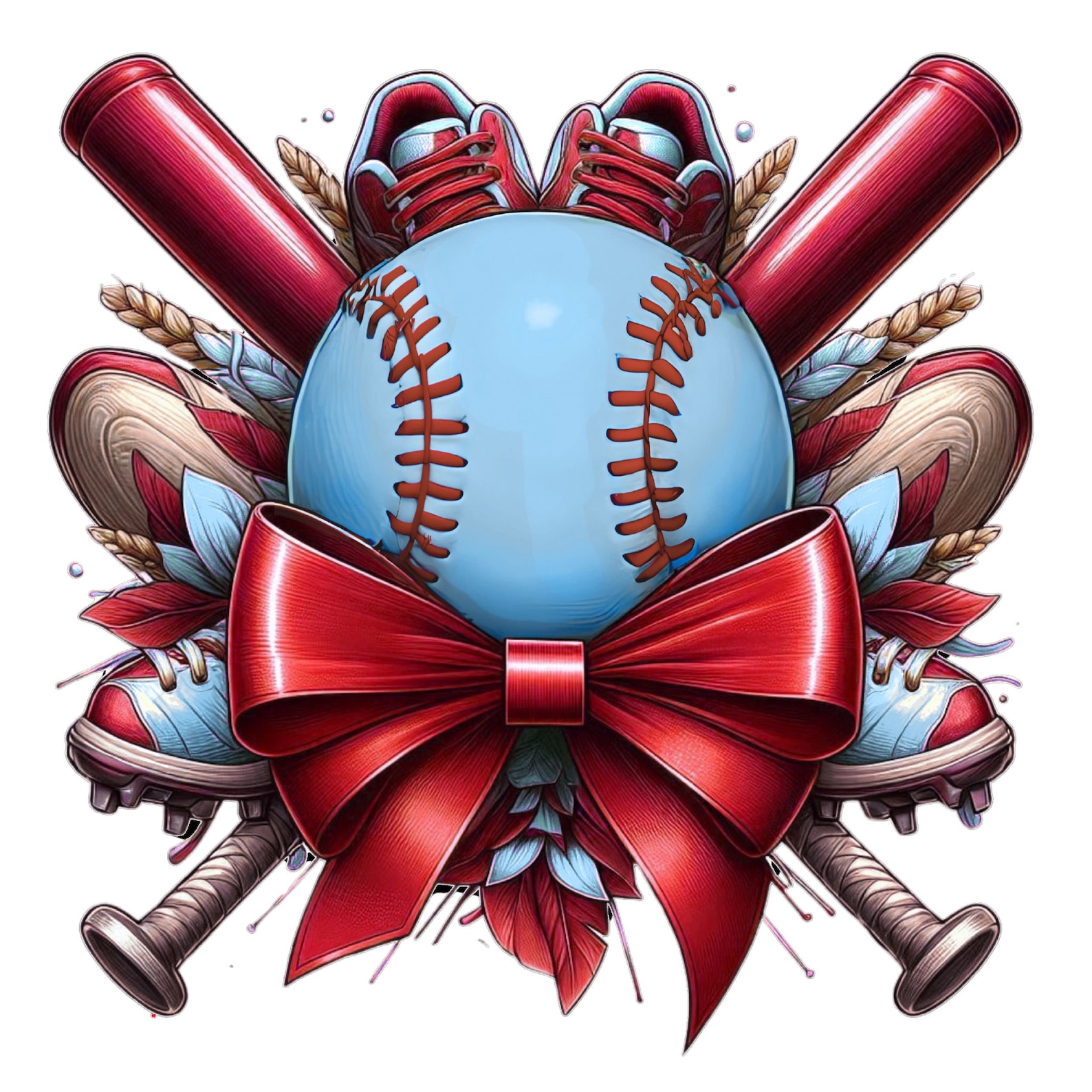 Blue and Red Softball PNG Download, Transparent BG, 5000x5000px, 20mb ...