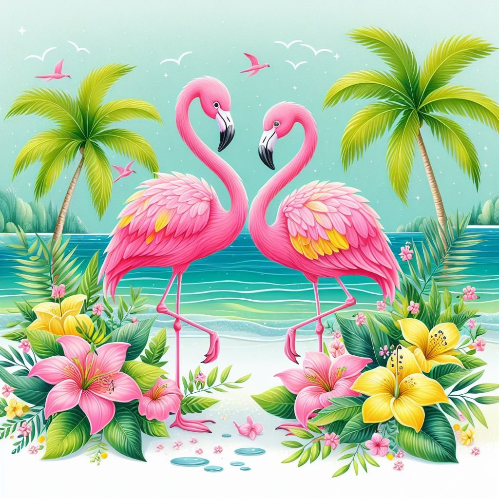 Instant Flamingo Flock© - 5 Tropical PNG Files, Digital Download - Etsy