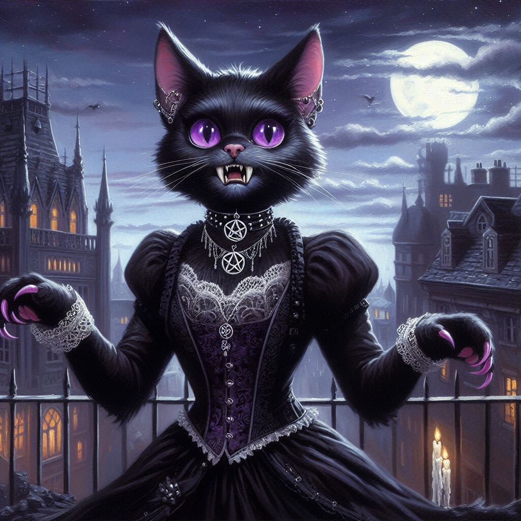 4 Goth Kitty Images - SVG Digital Files - Copyright - Etsy