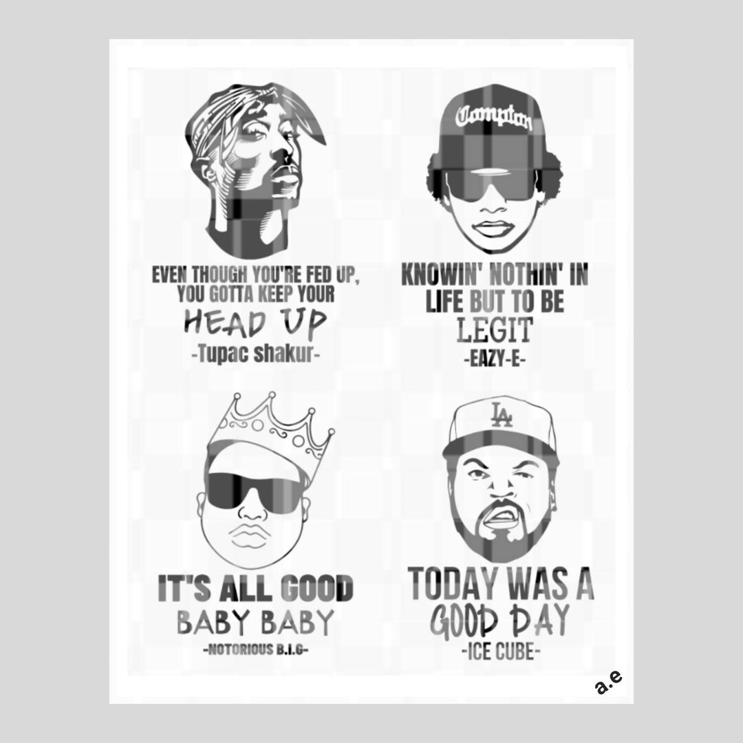 90s Rapper Bundle 4 Svg Png Pdf Jpg Ice Cube Tupac Eazy E - Etsy Canada