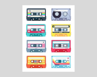 90s Cassette Tapes Clipart - Etsy