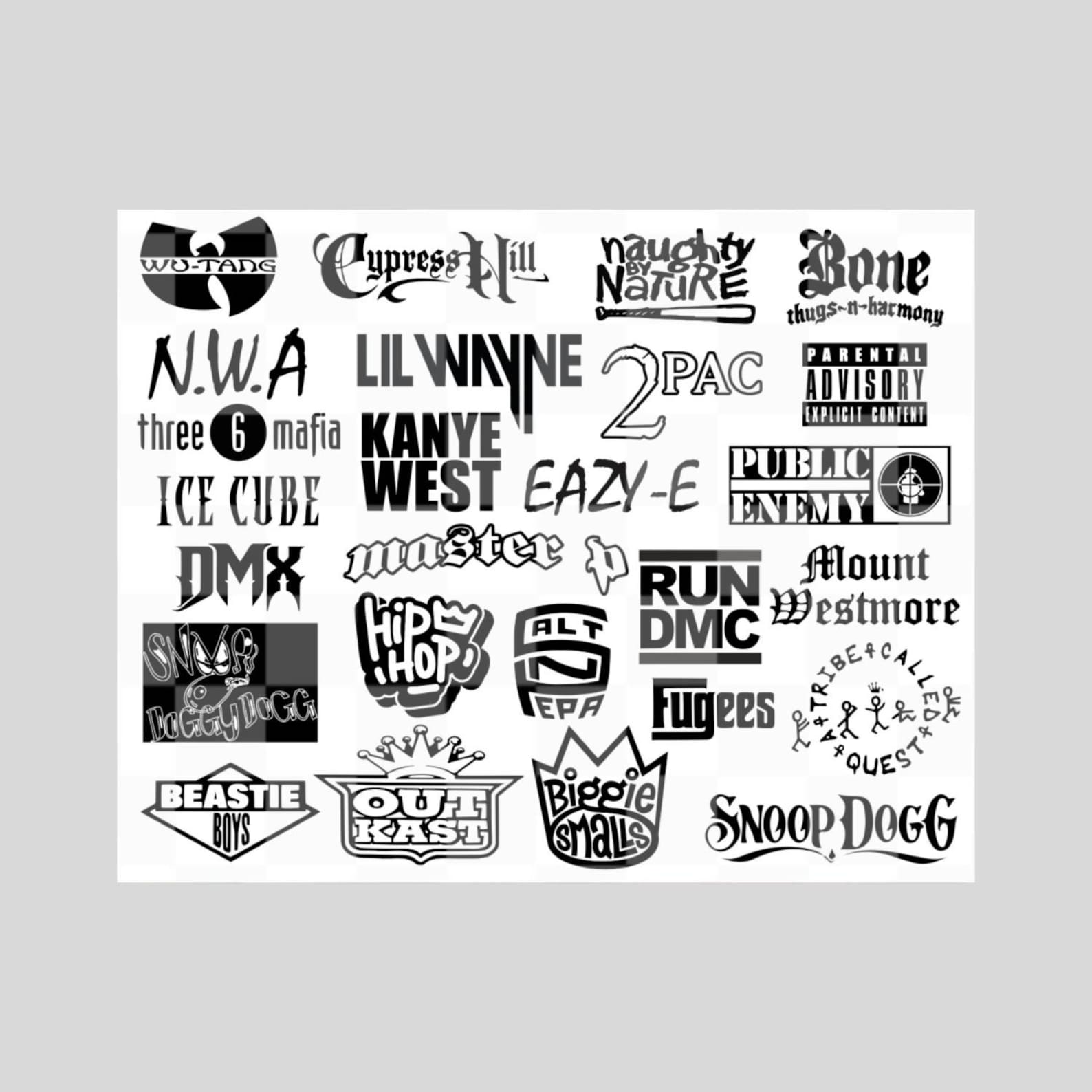 90s Rapper Logos 26 Svg Png Jpg Ice Cube Notorious B.i.g Wu - Etsy