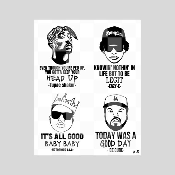 90s Rapper Bundle 4 Svg Png Pdf Jpg Ice Cube Tupac Eazy E - Etsy Canada